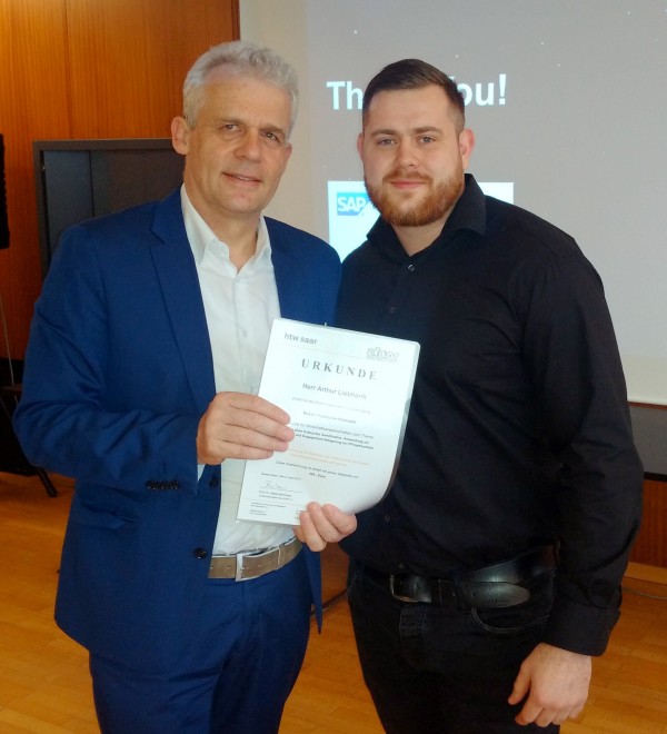 Arthur Liebhardt mit Prof. Jürgen Griebsch – htw saar blog